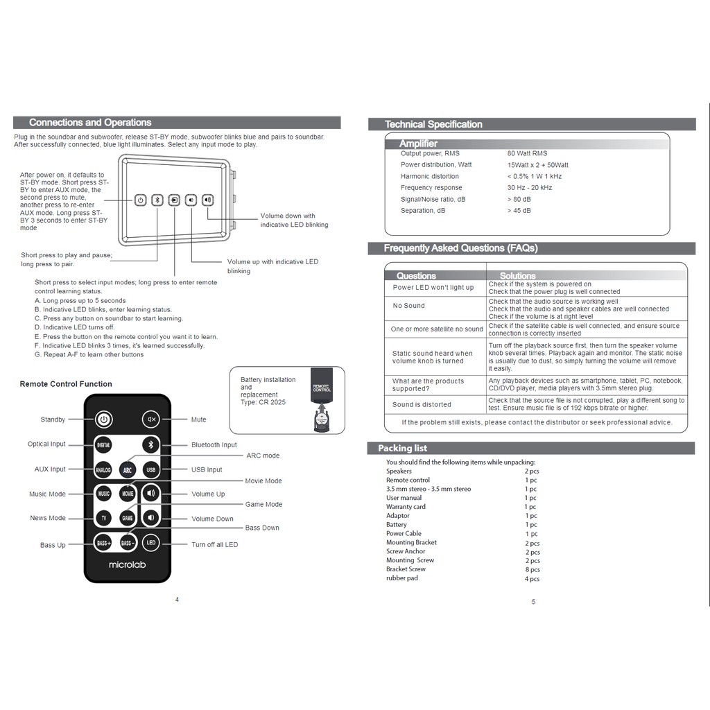 ซาว์นบาร์ รุ่น TM-100 MICROLAB Sound Bar TM100 | Shopee Thailand
