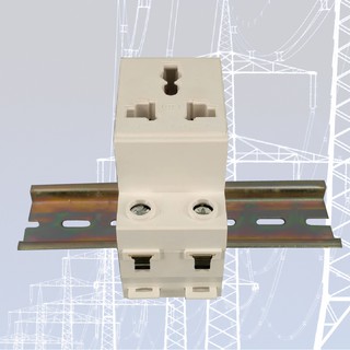 เต้าปล๊กไฟฟ้าแบบยึดรางปีกนก แบบ 3 ช่อง และ 2 ช่อง / DIN Rail Power ...