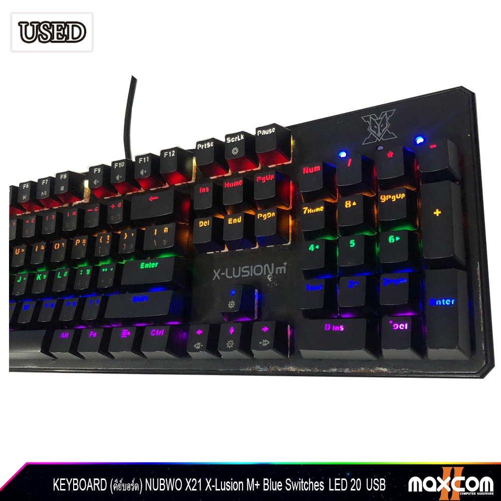 คีย์บอร์ด NUBWO X21 X - Lusion M+ คีย์บอร์ดเกมมิ่ง สินค้ามือสอง มีประกันให้ สภาพดี ไม่มีกล่อง ...
