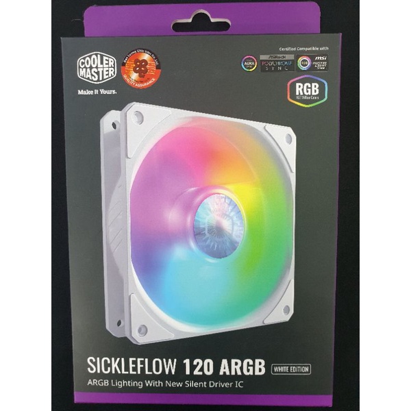 👼🏻🎀ส่งไวทันใจ พร้อมส่งจ้า💿🎐Cooler Master SICKLEFLOW 120 ARGB FAN รุ่น ...