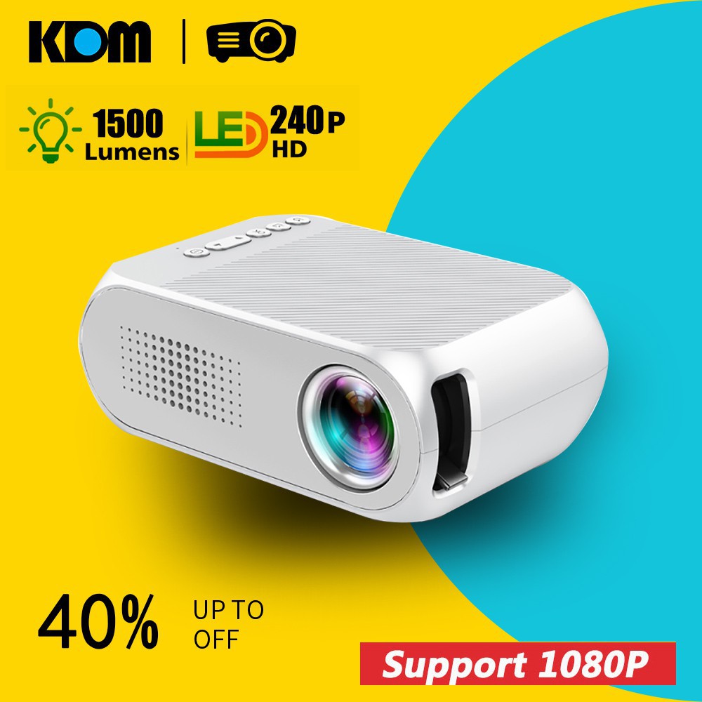 Portable Mini HD Projector LED LCD 4K Projector USB Home Theater Media ...