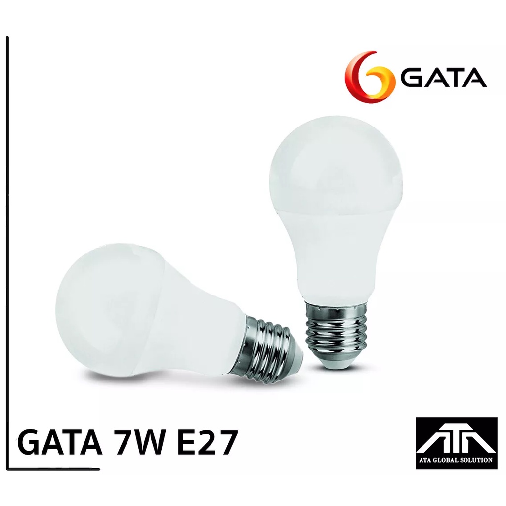 Gata (แพ็ค 2 ดวง) หลอดไฟ LED 7W ฝาขุ่น ขั้ว E27 ไม่มี UV, IR และ CO2 ปราศจากปรอทและสราตะกั่ว ...