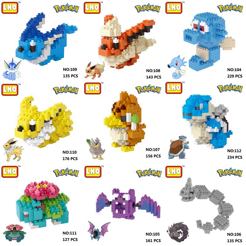 Nano Pokemon Block Diamond Mini Building Blocks ของเล่น Pikachu Charizard Eevee Snorlax ...