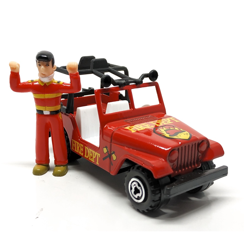 Majorette 7300 Series - Jeep Willy - Fire Department + Figure - Red ...