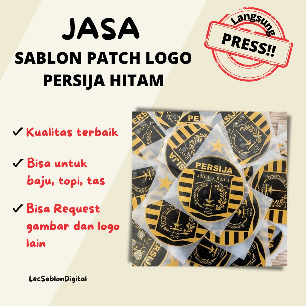 Hitam Polyflex LOGO EMBLEM PATCH (Persija Black LOGO) / IRONING SCREEN ...