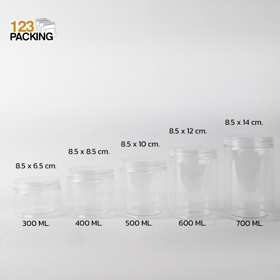 [ 1 ใบ ] กระปุกพลาสติก กระปุกพลาสติกใส ฝาเกลียวพลาสติก ใส กระปุกPET ขนาด 300ml 400ml 500ml 600ml ...