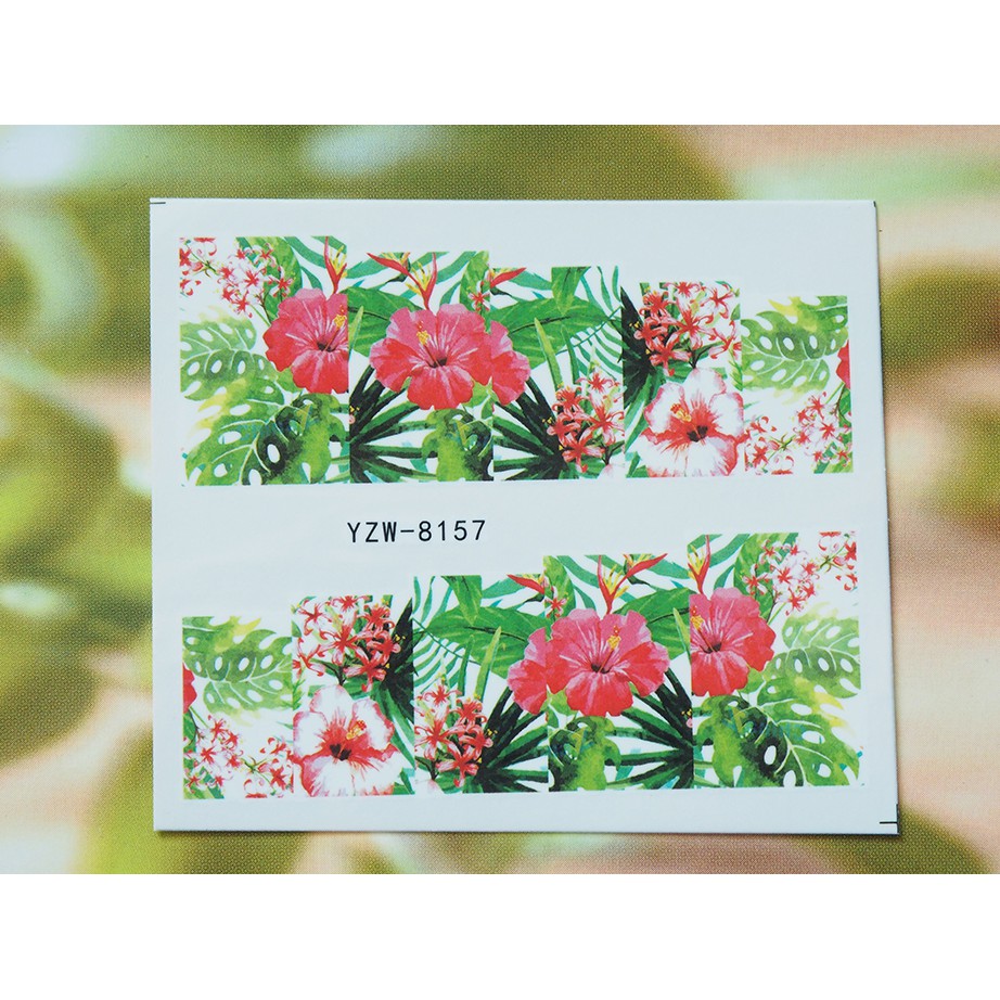 สติกเกอร์แทททูติดเล็บ แบบลอกลายน้ำลายดอกไม้2 YZW | Shopee Thailand