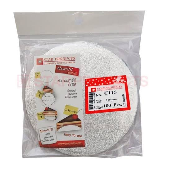แผ่นฟอยล์วงกลม#C115-P (ชีทเค้ก) (100 ใบ/แพค) | Shopee Thailand