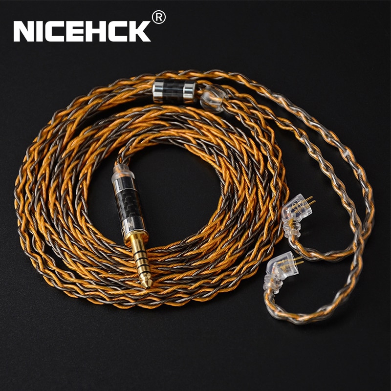 NICEHCK C8-1 8 Core Silver Plated and Copper Mixed Earphone Cable 3.5/2 ...