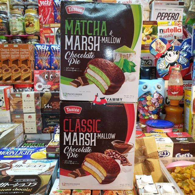 Classic & Matcha Marsh-Mallow Chocolate Pie เค้กช็อกโกแลตและมัจฉะเนื้อ ...