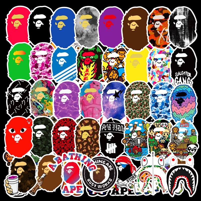 A BATHING APE BAPE อะเบทธิงเอพ coke 50แผ่น กันน้ำ สติ๊กเกอร์ ใช้ซ้ำได้ ...