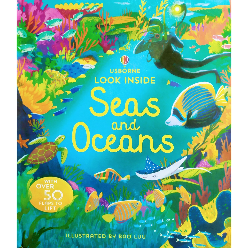 Usborne Look Inside - Seas and Oceans Hard Cover English Flap Book for ...
