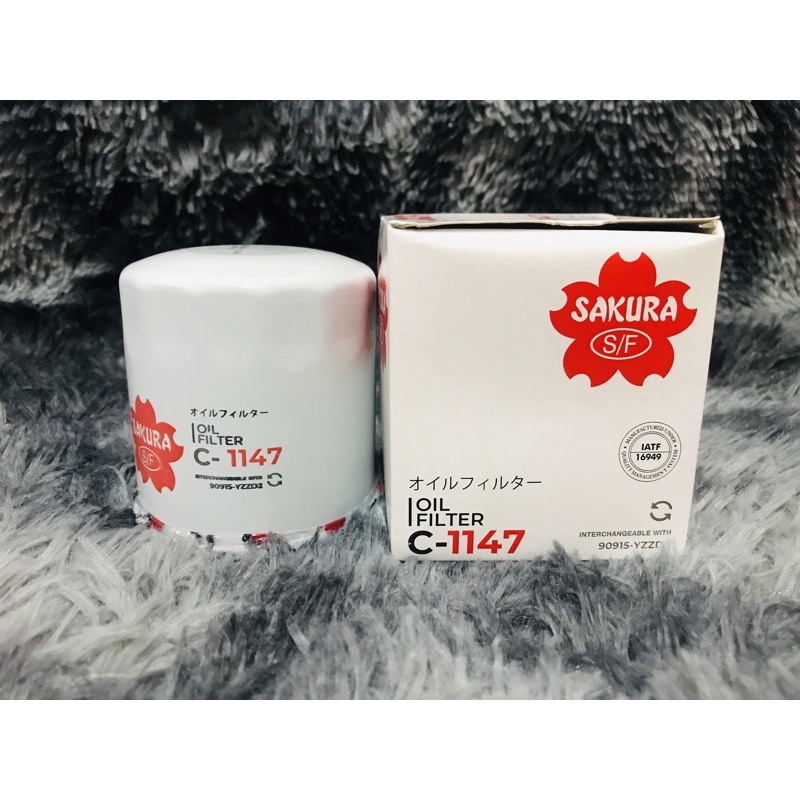 SAKURA (C-1147) ไส้กรองน้ำมันเครื่อง กรองน้ำมันเครื่อง TOYOTA Vigo ...