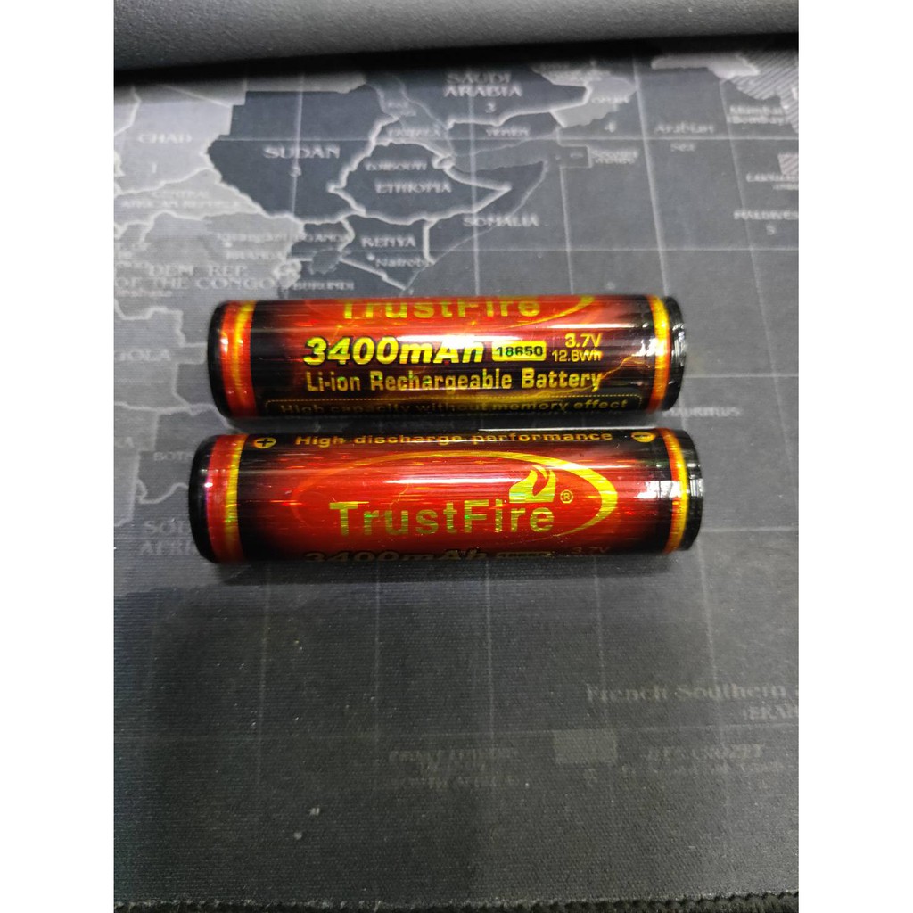 แบตลิเธียม Trustfire 18650-3400mah Rechargeable 18650 battery 3400mAh 3 ...
