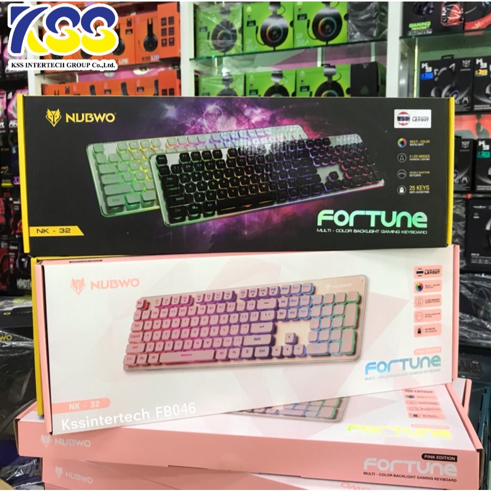 Nubwo Gaming Keyboard Fortune NK-32 คีบอร์ดเกมมิ่ง ไฟรุ้ง7สี (คีบอร์ดภาษาไทย) ประกันศูนย์ 1 ปี ...