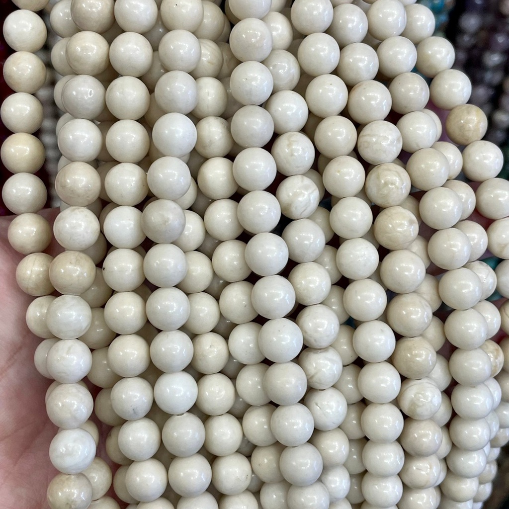 แจสเปอร์ สีงาช้าง Ivory Jasper หินนำทางชีวิต ทรงกลม เส้นยาว เกรด A ...