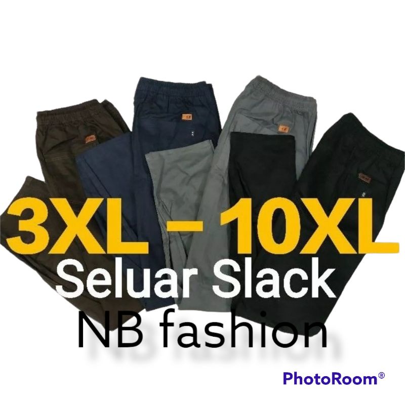 Plus SIZE [ HM] TWILL JOGGER pants 3XL-10XL (UNISEX) กางเกงผ้าฝ้าย super strachable | Shopee ...