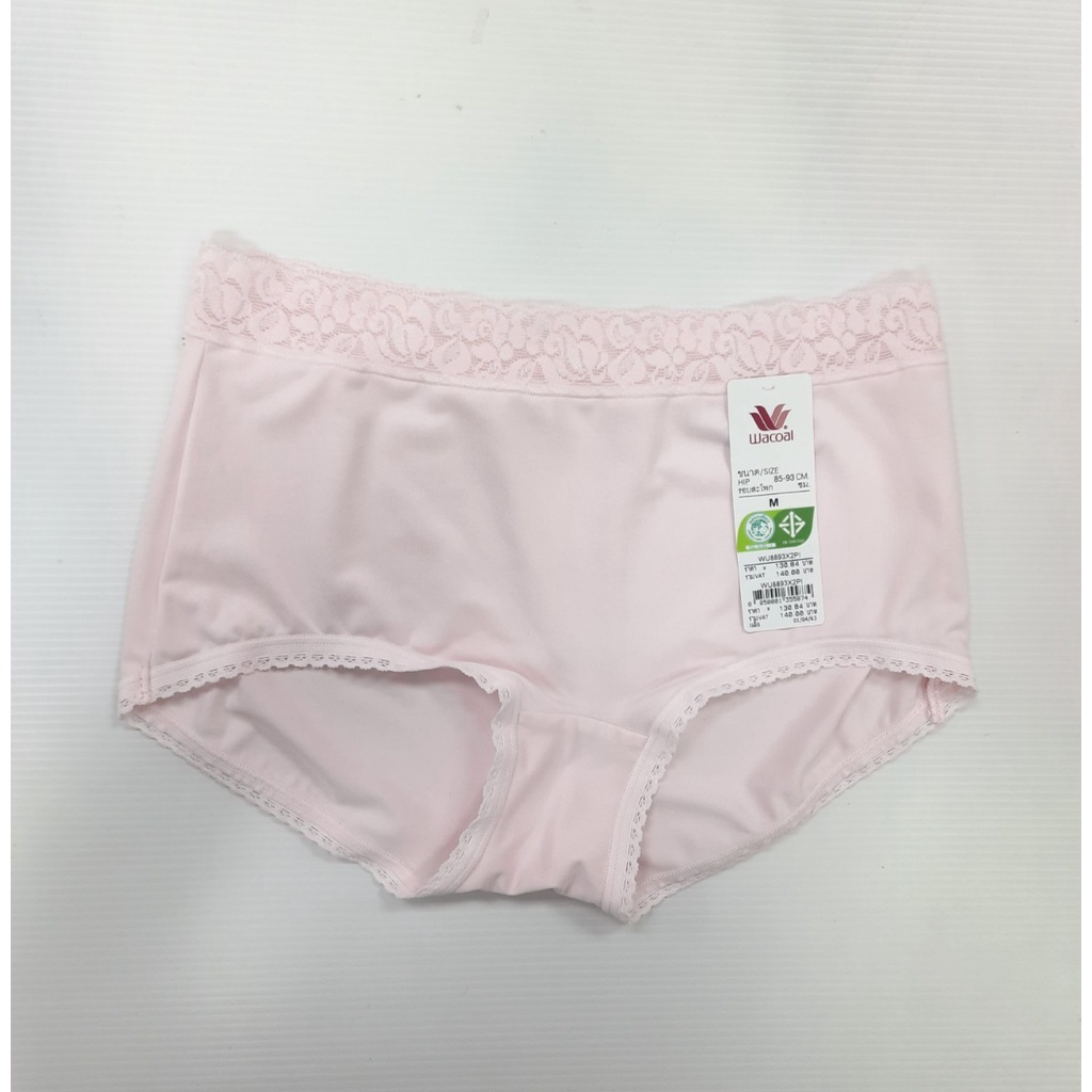 Wacoal รุ่น WU8893 กางเกงในทรงเต็มตัว ขอบลูกไม้ กระชับเก็บก้น นุ่ม ลื่น | Shopee Thailand