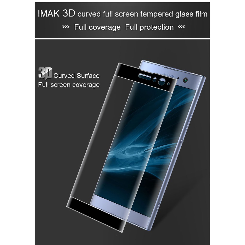 ฟิล์มกระจกเต็มจอลงโค้ง Sony XA2 แบรนด์ Imak 3D Tempered Glass | Shopee ...