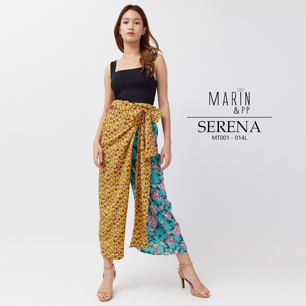Marin&PP Serena Wrap Pant MT001-014 กางเกงผู้หญิงขายาว ผูกโบว์เข้ารูป สีทูโทน ใส่ไปทะเลสบายๆ ...