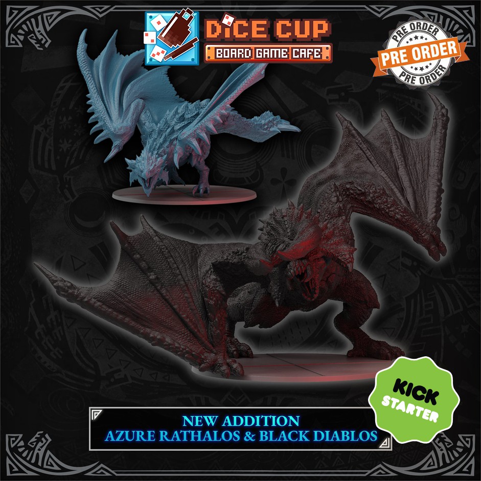 [ของแท้] Monster Hunter World: Black Diablos and Azure Rathalos (Add On ...