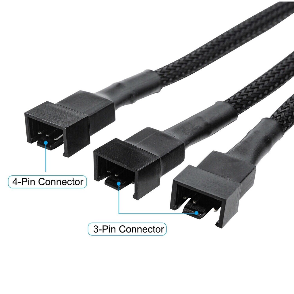 Black Fan Splitter 4Pin PWM 1 To [3-4 Ways] Connector 〈สายแยก [3-4 ทาง ...