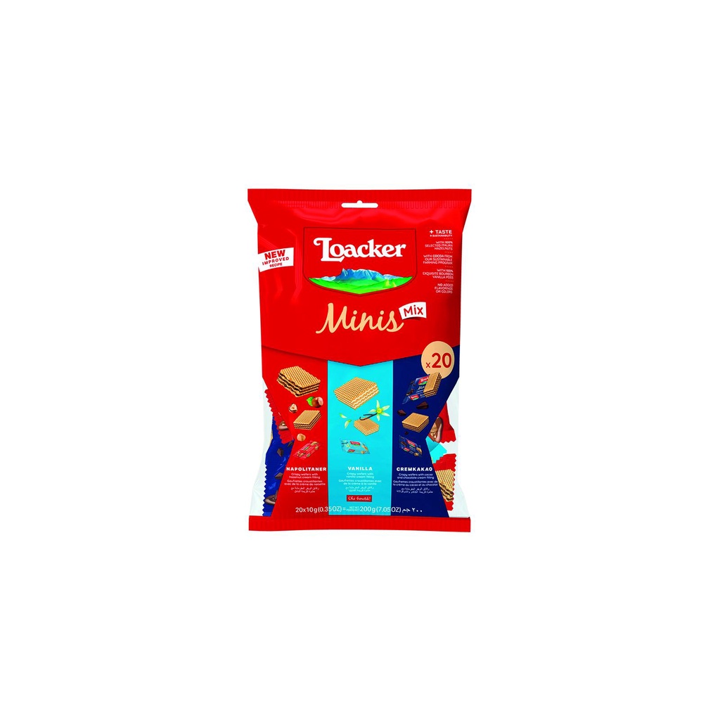 Loacker ล็อคเกอร์ มินิส์ แอสซอร์ทเต็ด (เวเฟอร์สอดไส้ครีมรสเฮเซลนัต รส ...