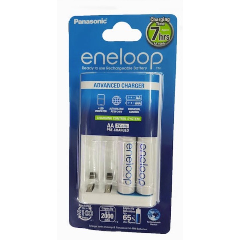 ชุดชาร์จ Panasonic Eneloop พร้อมถ่าน Aa 2 ก้อน ชาร์จ 7 ชม Shopee