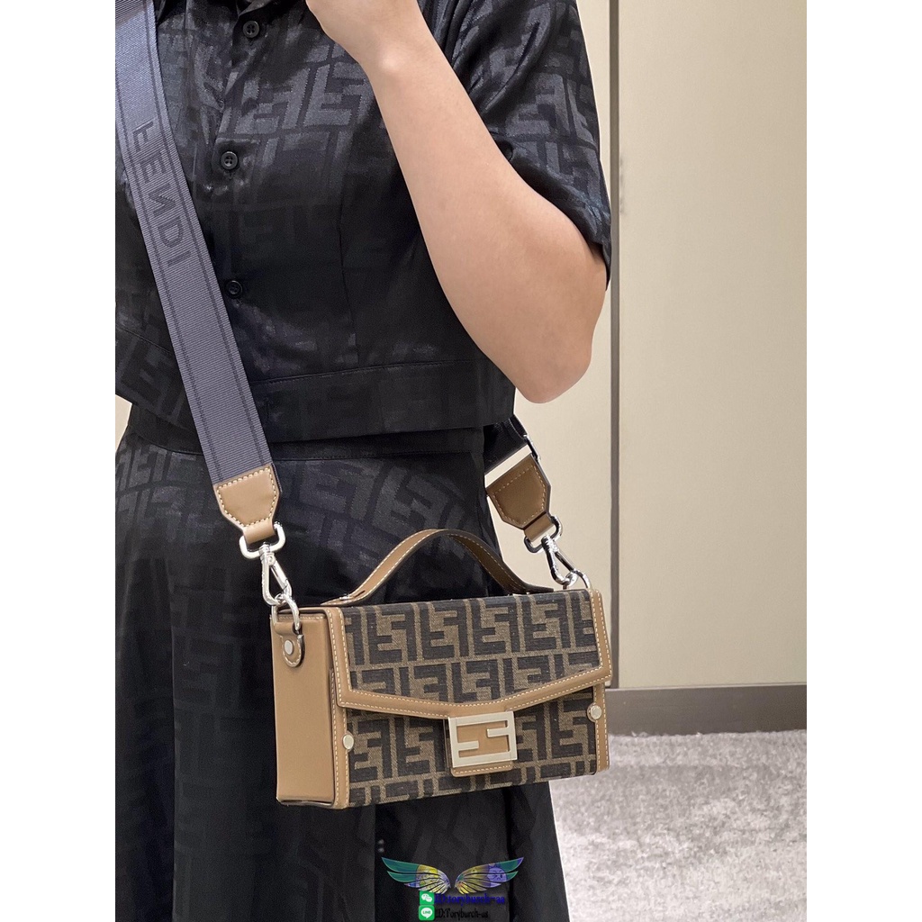 Fendi Baguette soft trunk crossbody shoulder box flap messenger bag ...