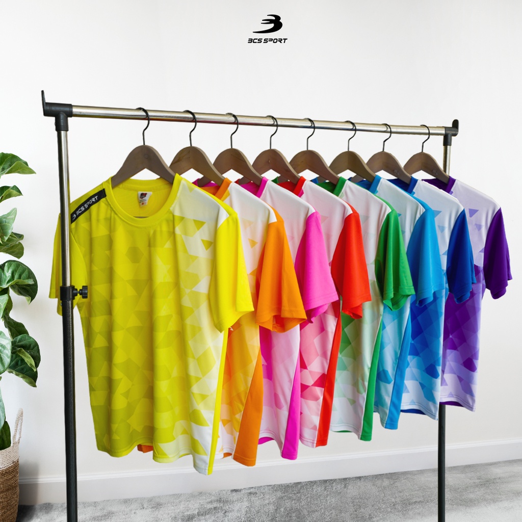 BCS SPORT เสื้อพิมพ์ลาย/กีฬา คอกลม สีชมพู UNISEX เนื้อผ้า MICRO PLUS+ ...