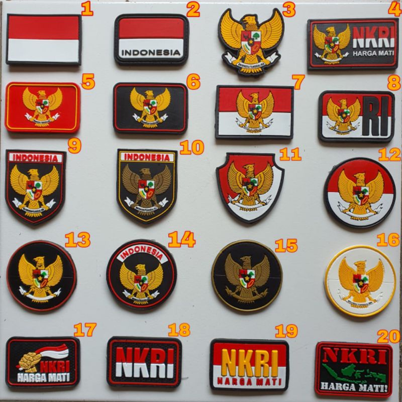 ครุฑโลโก้ยางแพทช์/nkri/indonesian FLAG/ VELCRO RUBBER EMBLEM PATCHES ...