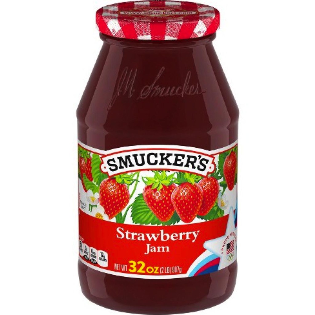 SMUCKER'S Strawberry Jam 32oz. (907g.) สมักเกอร์ แยม สตรอเบอร์รี่ ทาขนม ...