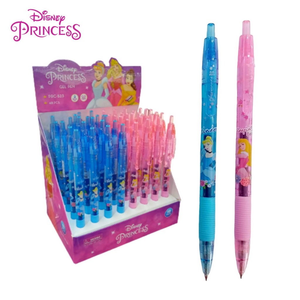 ปากกา ลาย Disney Princess Gel Pen หมึกเจล สีน้ำเงินน้ำเงิน แบบกด PRC ...