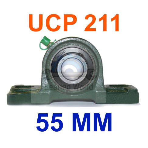 UCP 211 รูเพลา 55 มิล ตุ๊กตาลูกปืน UCP เพลามิล เหล็ก chrome อย่างดี ตลับลูกปืนตุ๊กตา Bearing ...
