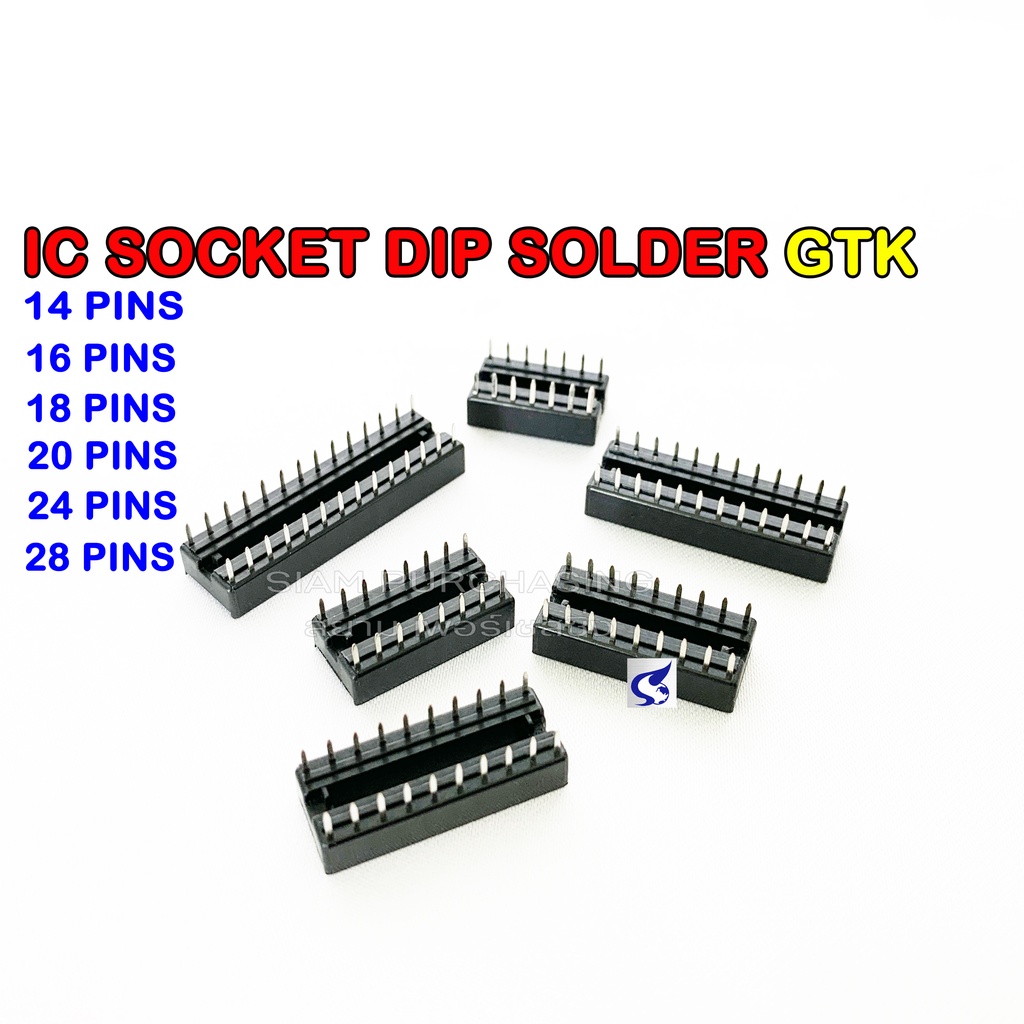 ไอซี ซ็อกเก็ต IC SOCKET DIP SOLDER 14 16 18 20 24 28ขา ISS14T1-03 ...