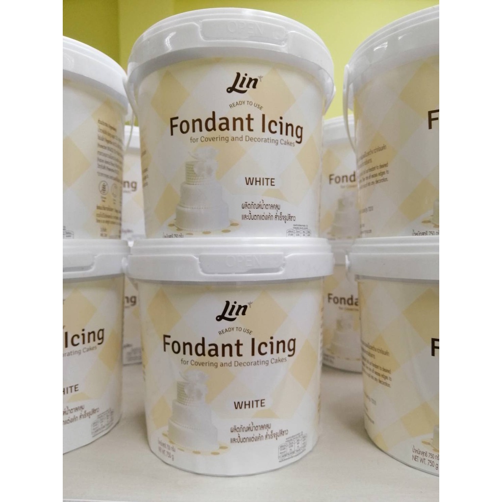 ลิน ฟองดองท์ น้ำตาลคลุมเค้กสำเร็จรูป (สีขาว ขนาด 750 กรัม) Lin Fondant ...