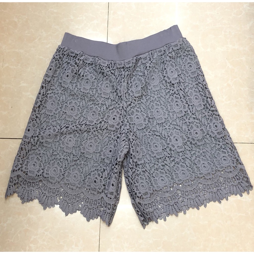 ZF SHOP กางเกงลูกไม้ ขาสั้น กางเกงแฟชั่น ลายดอกกุหลาบ #519 | Shopee ...