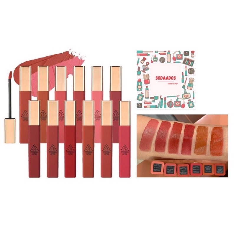 3CE Cloud Lip Tint 12 สี (Nodding, Cerise, Cutesicle, Fair Cake, Active ...