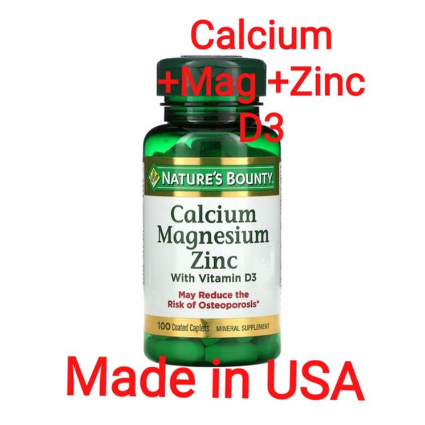 SALE Calcium Magnesium Zinc D3 ขนาด 100 เม็ด 🇺🇸Made in U.S.A.🇺🇲 ...