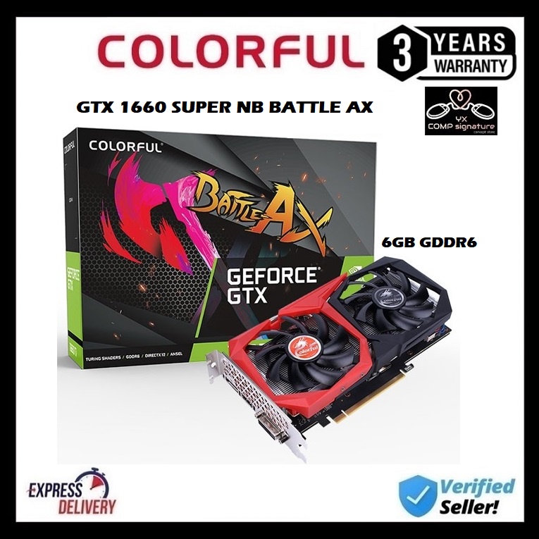 Nvidia COLORFUL GEFORCE GTX 1660 SUPER NB BATTLE AX กราฟิกการ์ด 6GB ...