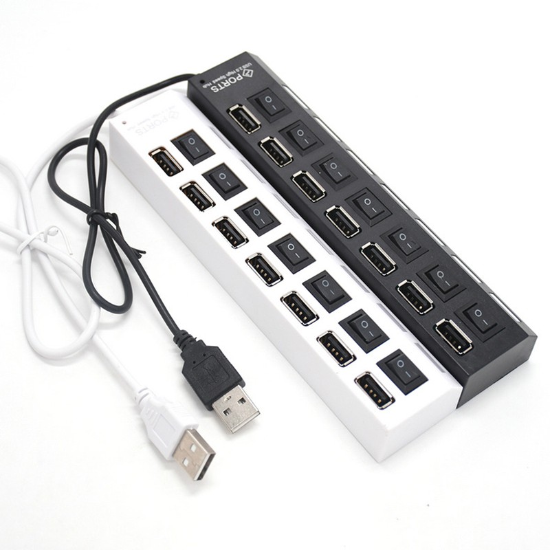 ตัวเพิ่มช่องUSB 2.0 HUB Combo Splitter 4 / 7 Port USB Switch High Speed ...