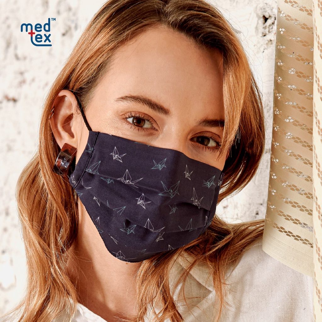 Medtex หน้ากากผ้า รุ่น Indigo นกกระดาษ | Shopee Thailand