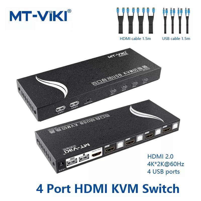 MT-Viki MT-HK201/MT-HK401 HDMI KVM Switch 2Port/4Port อุปกรณ์สลับใช้คอมพิวเตอร์ 2/4 เครื่อง ...