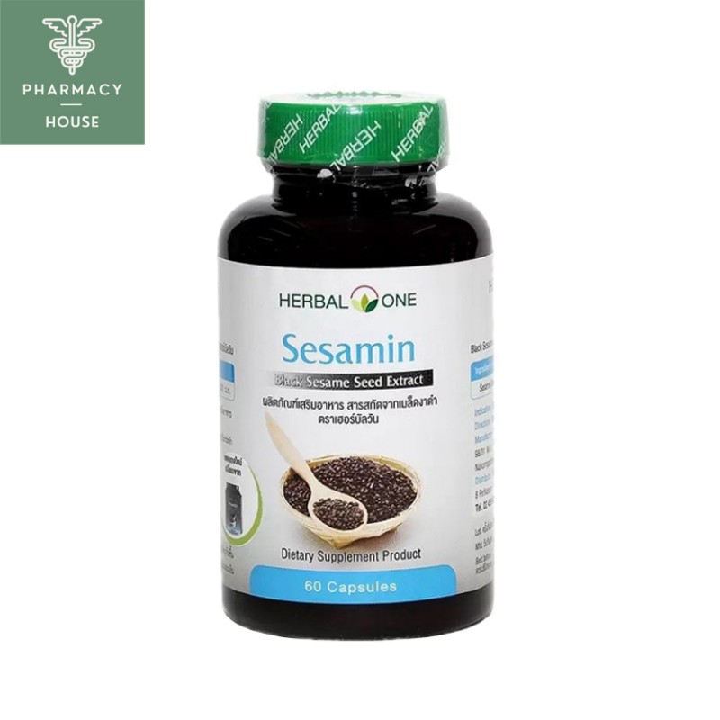 Herbal one sesamin 60 capsules งาดำ | Shopee Thailand