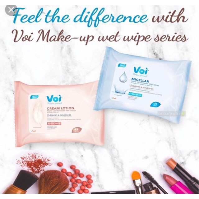 Voi Cream Micellar make up remover wet wipes ทิชชู่เช็ดเครื่องสำอางค์ ...