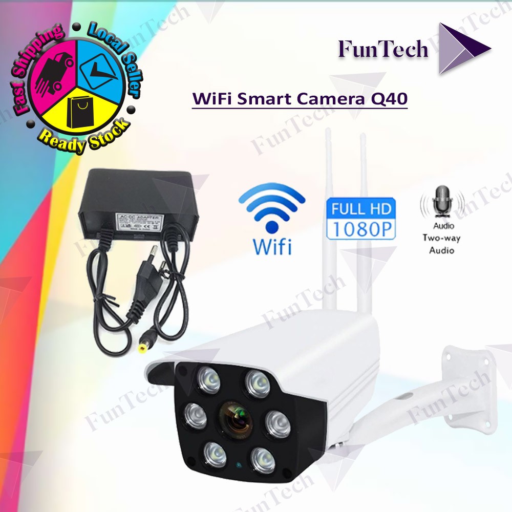 Funtech Q40 กล้องวงจรปิด Wifi IP 1080P FHD กันน้ํา มองเห็นที่มืด (V380 ...