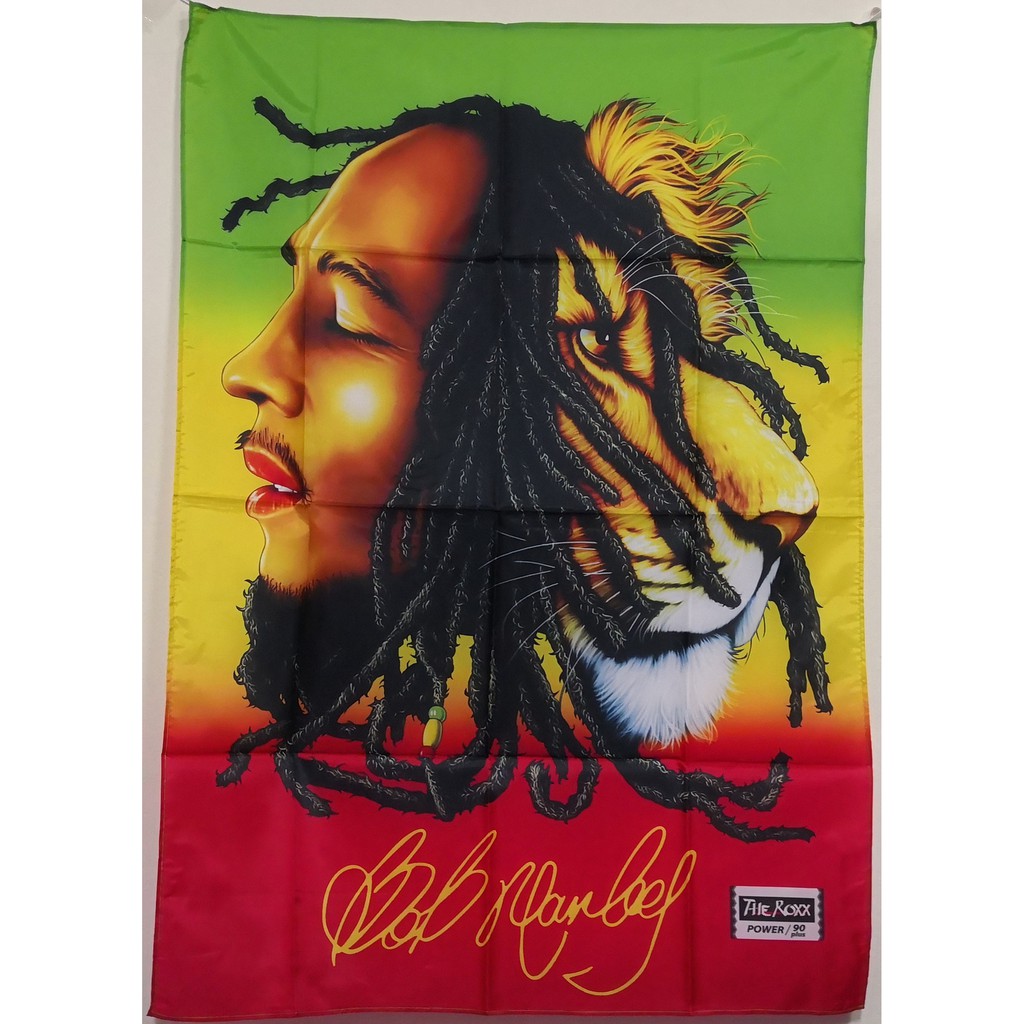 ธงวง Bob Marley Flag ธง ป้ายผ้า แบนเนอร์ วงดนตรี วงร็อค แต่งห้อง บ้าน ...