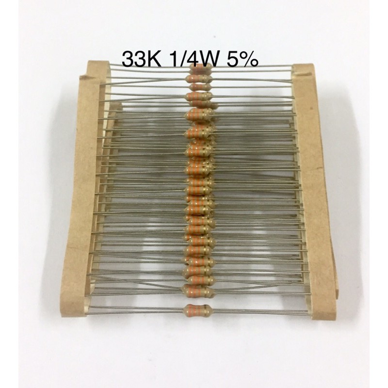 100ชิ้น 33K 1/4W +-5% Resistor ตัวต้านทาน 33กิโลโอห์ม 1/4วัตต์ ค่าความ ...
