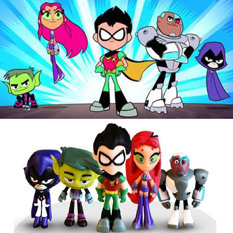 Teen Colourful Titans Go Miniature Set พร้อม Robin Raven Beast ...
