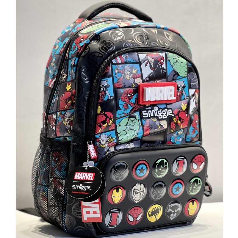 ฟรี Smiggle Marvel Classic Backpack boy shcoolbag Super hero student ...